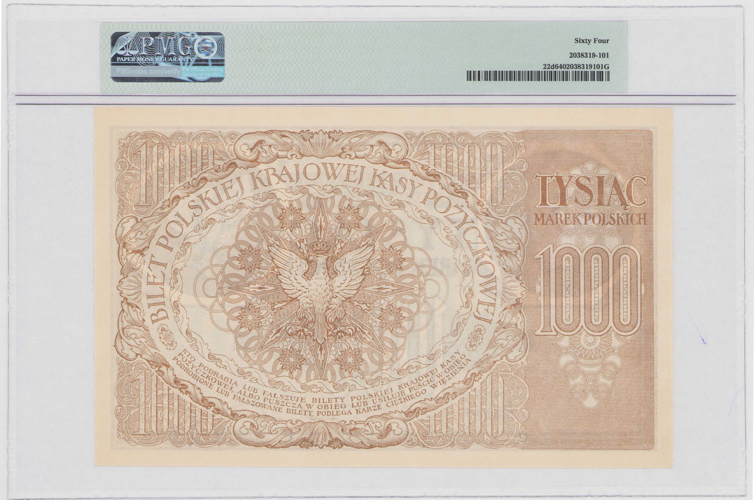 1.000 marek polskich 1919 seria ZN, PMG 64 - PIĘKNE | archiwum.niemczyk.pl 1.000 marek polskich 1919 seria ZN, PMG 64 - PIĘKNE | archiwum.niemczyk.pl